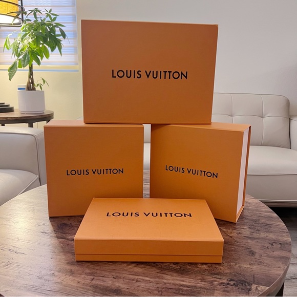 Louis Vuitton | Storage & Organization | Louis Vuitton Orange Storage Gift Box Bundle Set 3 ...